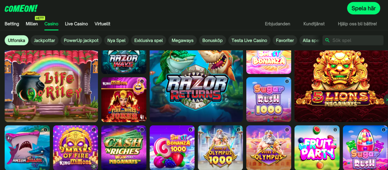 ComeOn bonus 2026 – 300% casinobonus & 100% oddsbonus